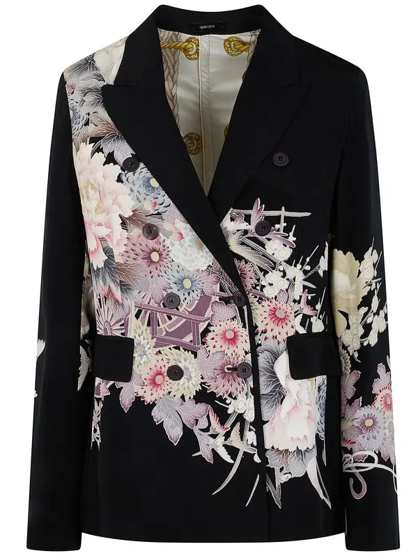 IBRIGU Silk Floral Kimono Jacket - Multi