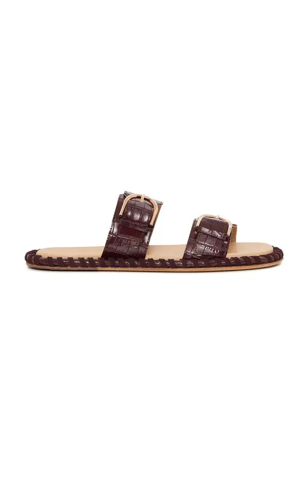 Gabriela Hearst Sage Leather Sandals - Burgundy