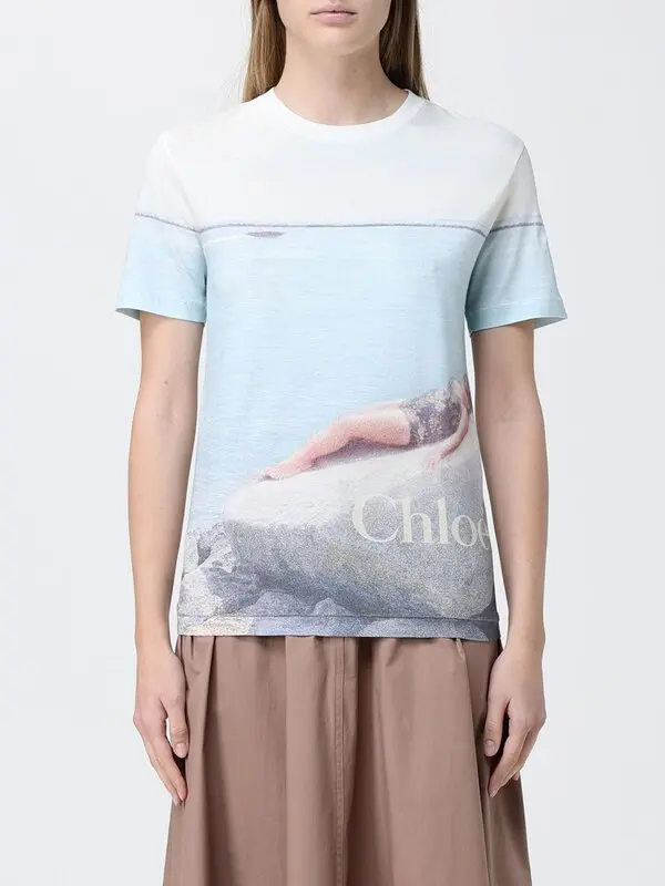 Chloé Cotton Graphic Print T-shirt - Multicolor
