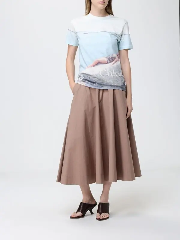 Chloé Cotton Graphic Print T-shirt - Multicolor
