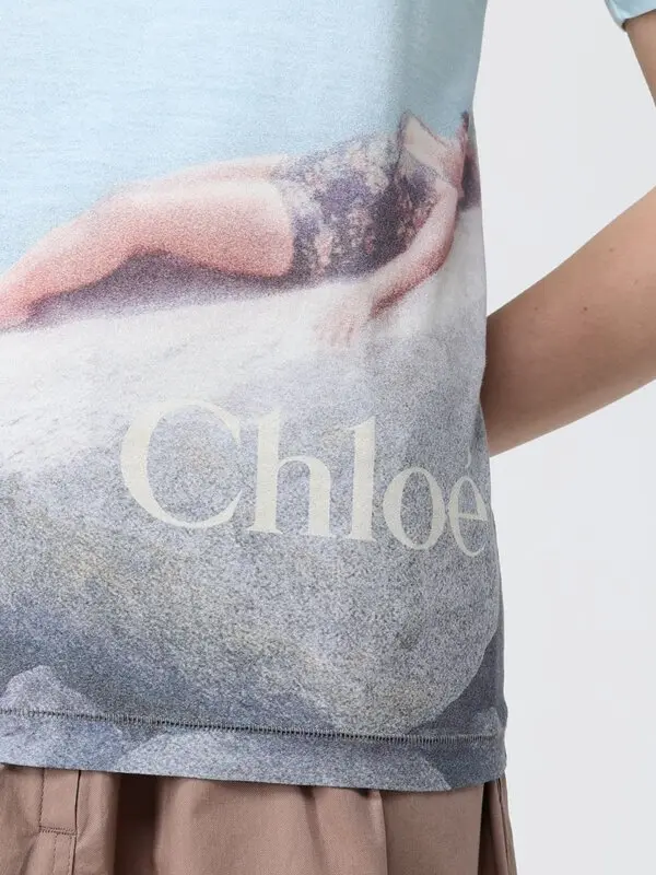 Chloé Cotton Graphic Print T-shirt - Multicolor