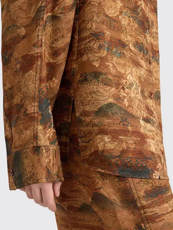 Momoni Printed Viscose And Silk Blend Shirt With French Collar