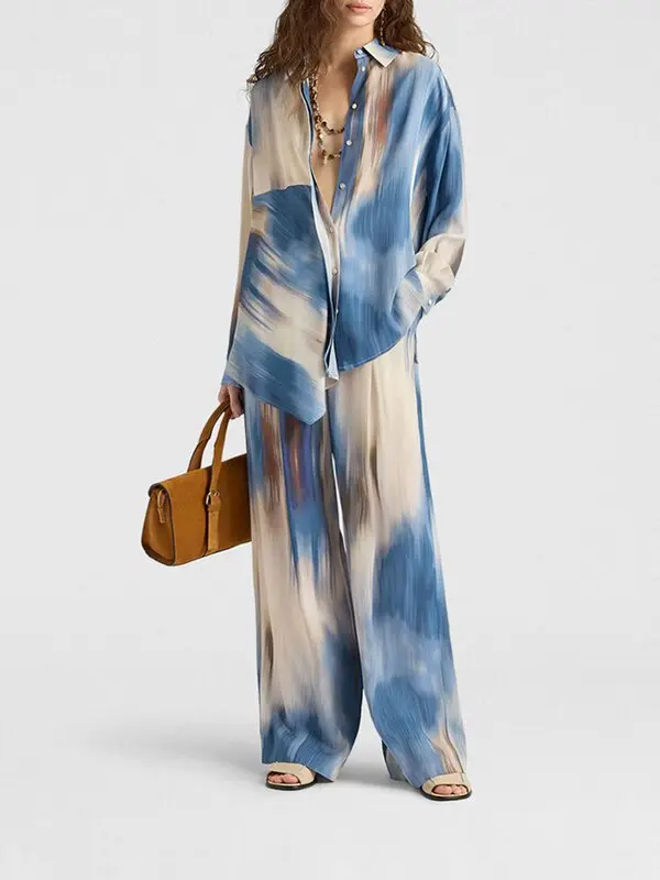 Momoni Abstract Print Viscose Shirt