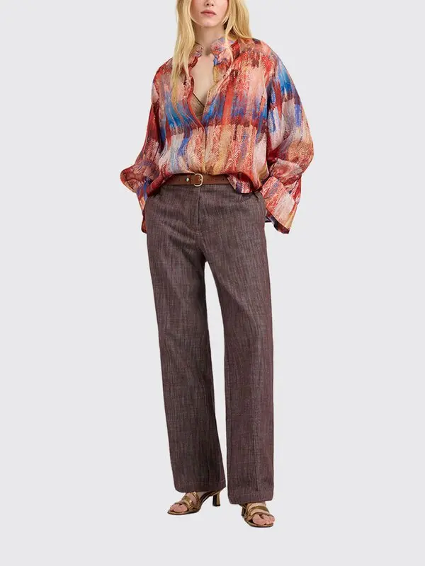 Momoni Silk Floral Print Shirt - Fuchsia