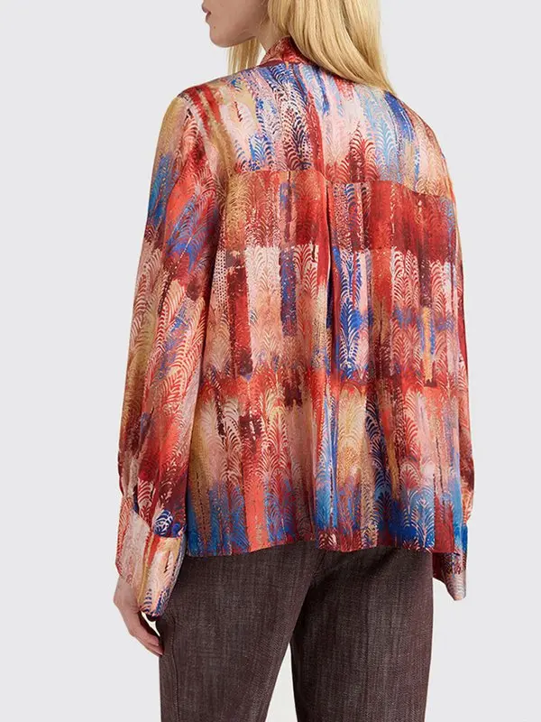 Momoni Silk Floral Print Shirt - Fuchsia