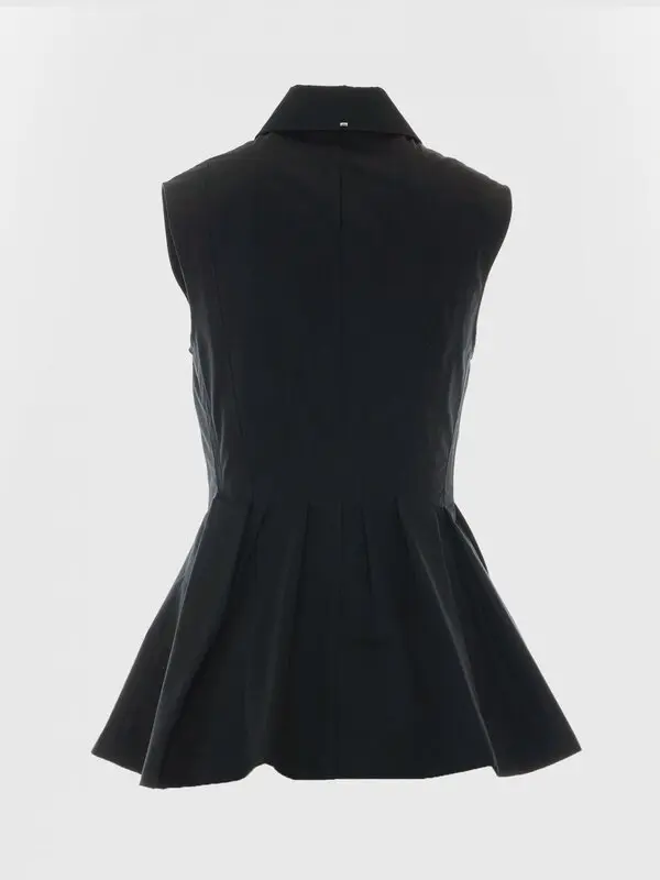 Sportmax Sleeveless Cotton Poplin Shirt - Black