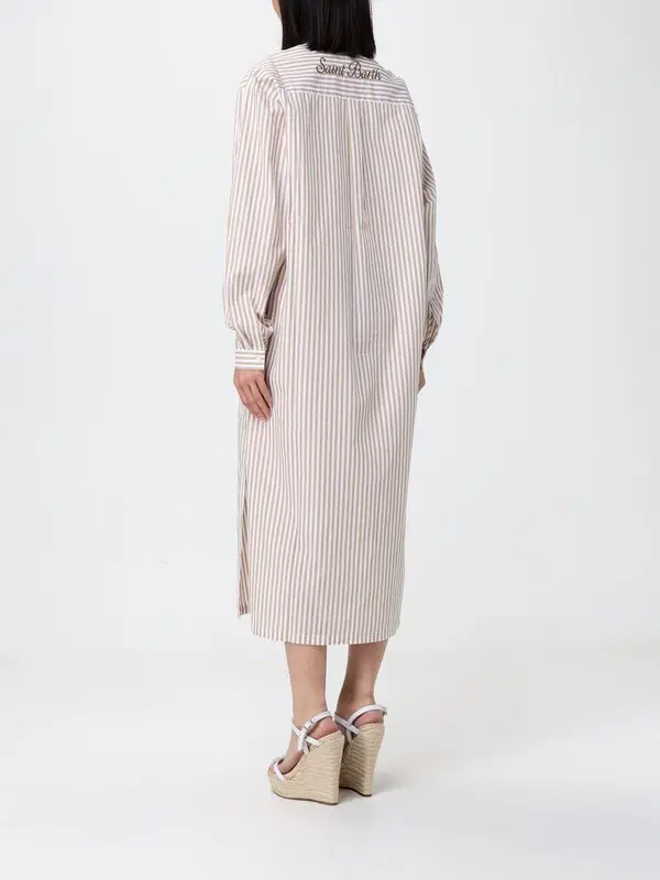 MC2 SAINT BARTH Striped Shirt Dress - Sky