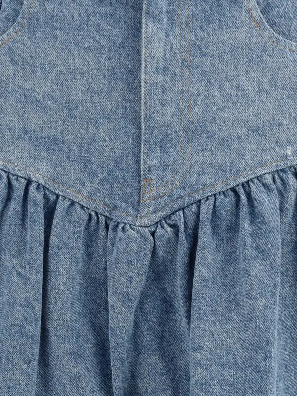 GANNI A-line Denim Midi Skirt