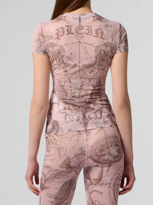 Philipp Plein Graphic Logo Tulle T-shirt