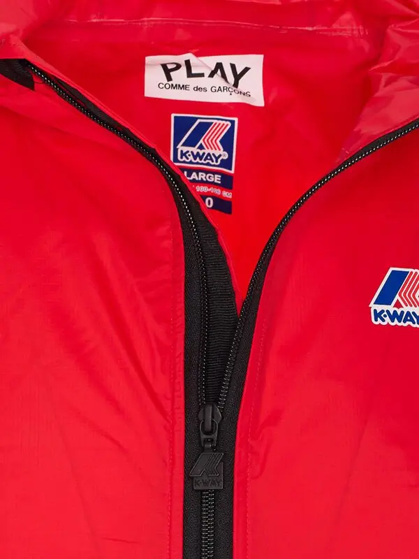 Comme Des Garçons X K-way Hooded Windbreaker Jacket With Contrast Logo