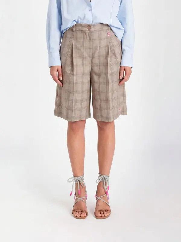 TWINSET Plaid Tailored Shorts