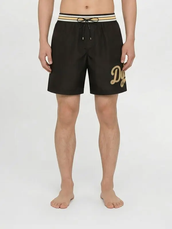 Dolce & Gabbana Swim Shorts With Logo Detail - Orange