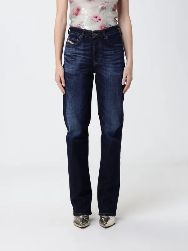 DIESEL® High Rise Straight Leg Jeans - Blue