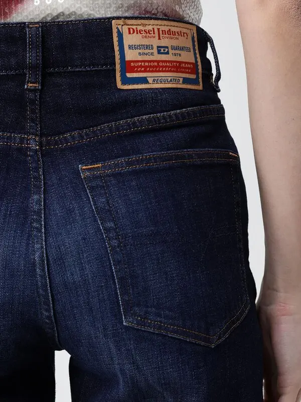 DIESEL® High Rise Straight Leg Jeans - Blue