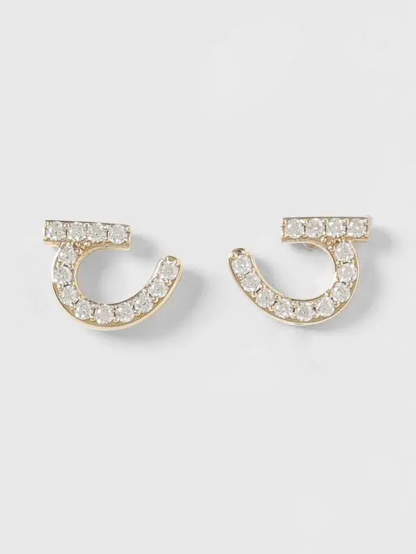 FERRAGAMO Pavé Gancini Earrings - Gold