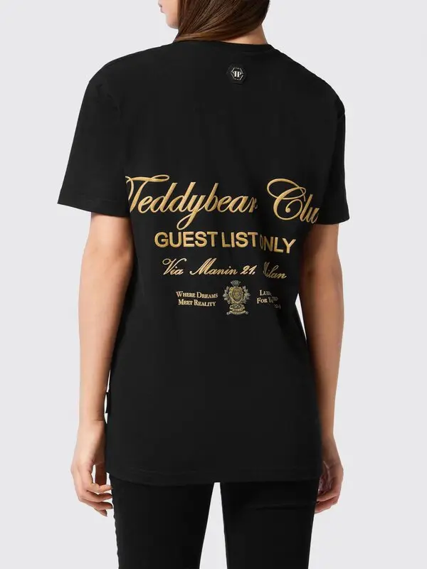 Philipp Plein Cotton T-shirt With Teddy Bear Graphic - Black