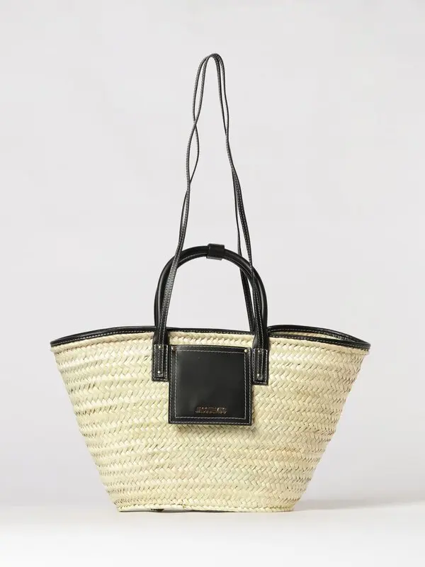 Jacquemus Le Panier Soli Raffia Handbag - Black
