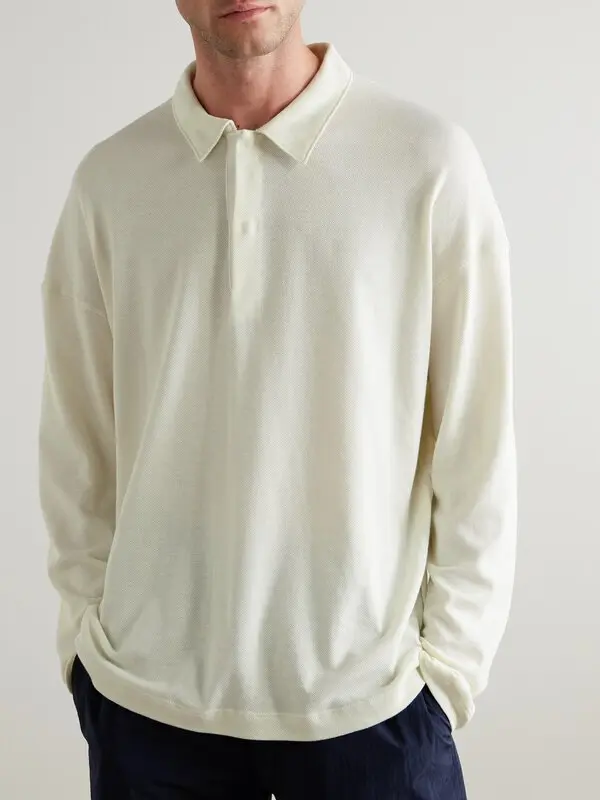 SSAM Cotton And Silk-blend Piqué Rugby Shirt