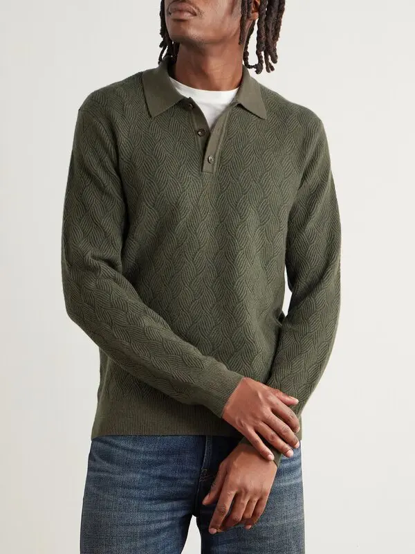 Mr P. Knitted Wool And Cashmere-blend Polo Sweater
