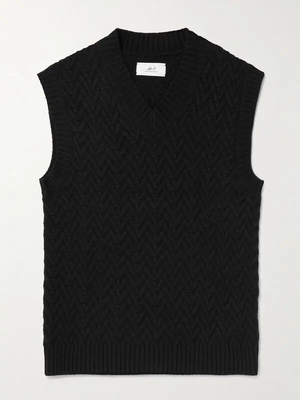 Mr P. Wool And Cashmere-blend Sweater Vest - Black