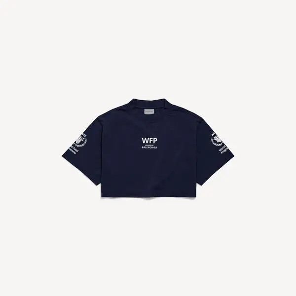 Balenciaga Wfp Cropped T-shirt Navy Dry Jersey