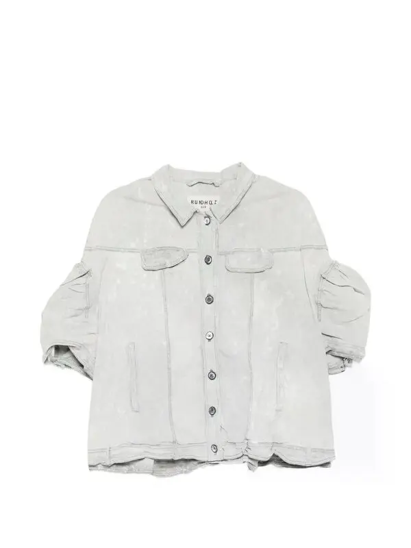 RUNDHOLZ Acid Wash Puff Sleeve Jacket - Grey