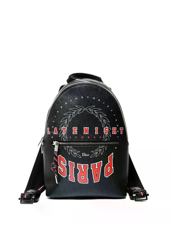 Dior Logo-print Leather Backpack - Black
