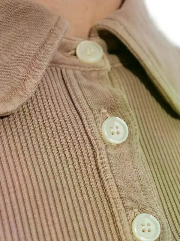 Citizens Of Humanity Brea Ribbed Long-sleeve Polo Top - Neutrals
