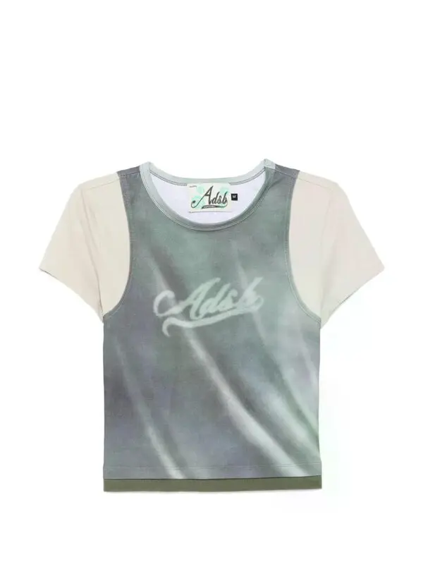 Andersson Bell Layered Logo T-shirt - Grey