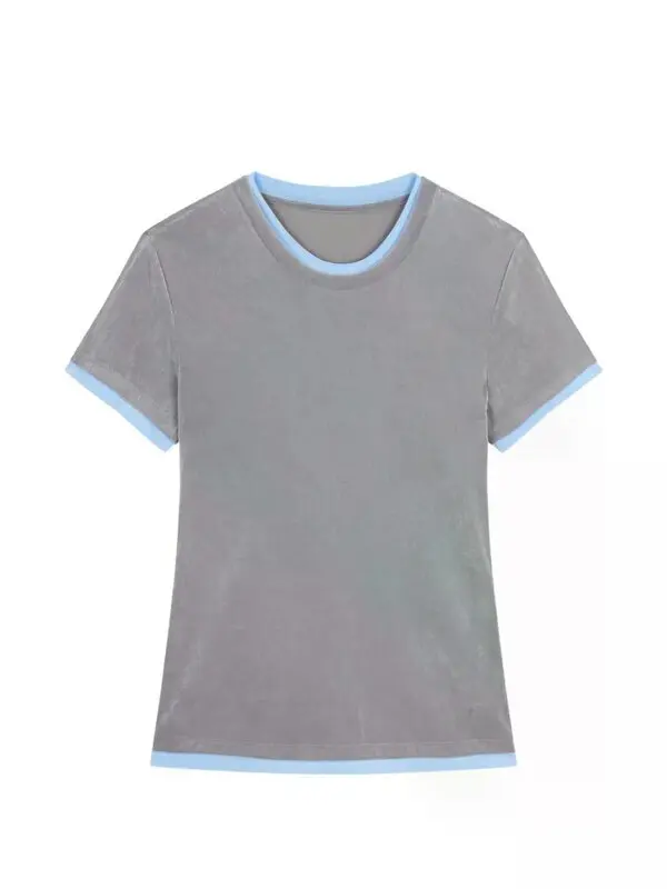 JNBY Velvet T-shirt With Contrast Trim - Grey