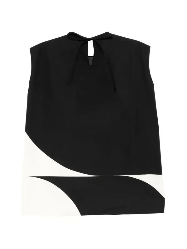 LESS Colour-block Sleeveless Blouse
