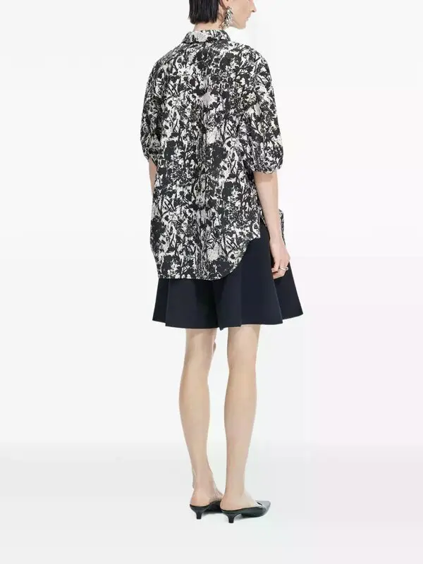JNBY Floral Print Gathered Shirt - Neutrals