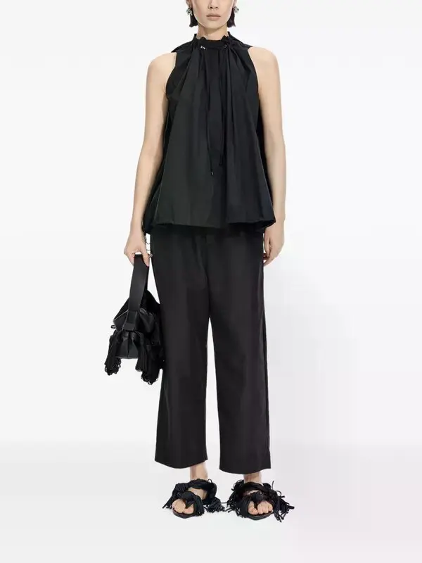 JNBY Poplin High Neck Blouse - Black