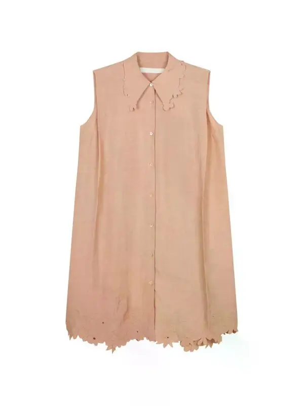 JNBY Scalloped Hem Shirt Dress - Neutrals