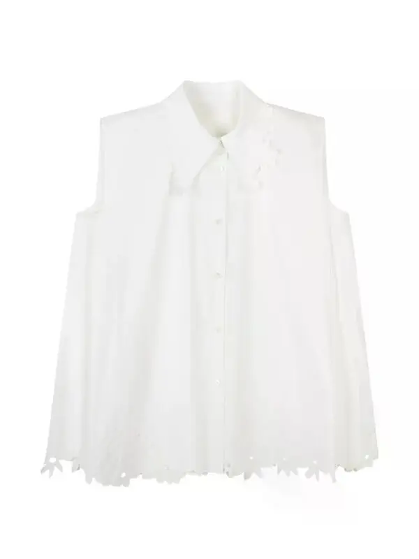 JNBY Embroidered Sleeveless Shirt - White