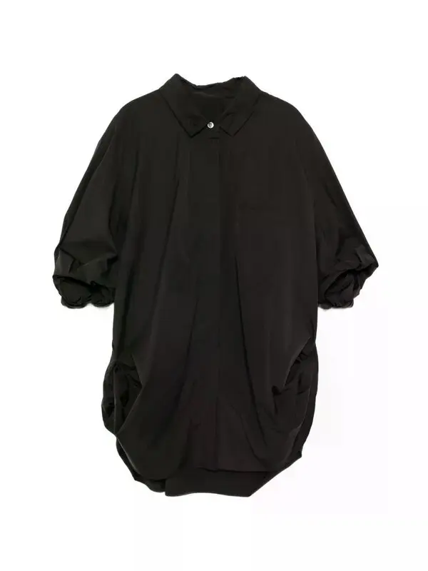 JNBY Asymmetric Gathered Shirt - Black