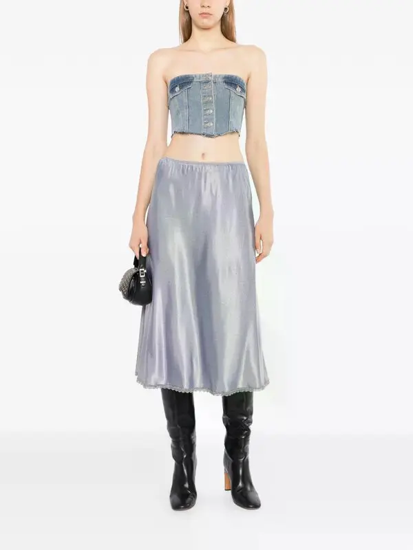 JNBY Lace-trimmed A-line Midi Skirt