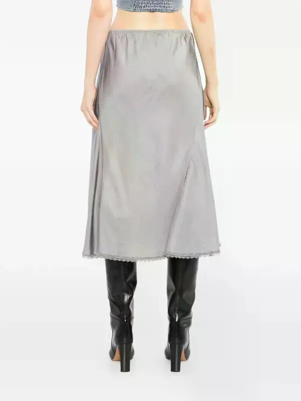 JNBY Lace-trimmed A-line Midi Skirt