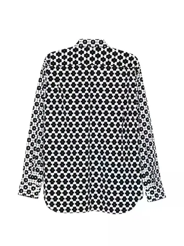Comme Des Garçons Geometric-print Zip-detail Shirt