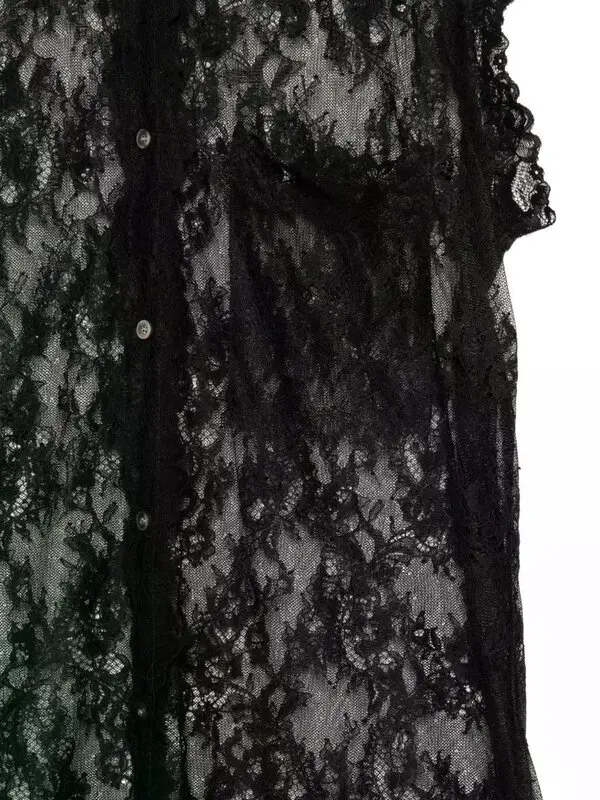 JNBY Sheer Floral Lace Shirt - Black