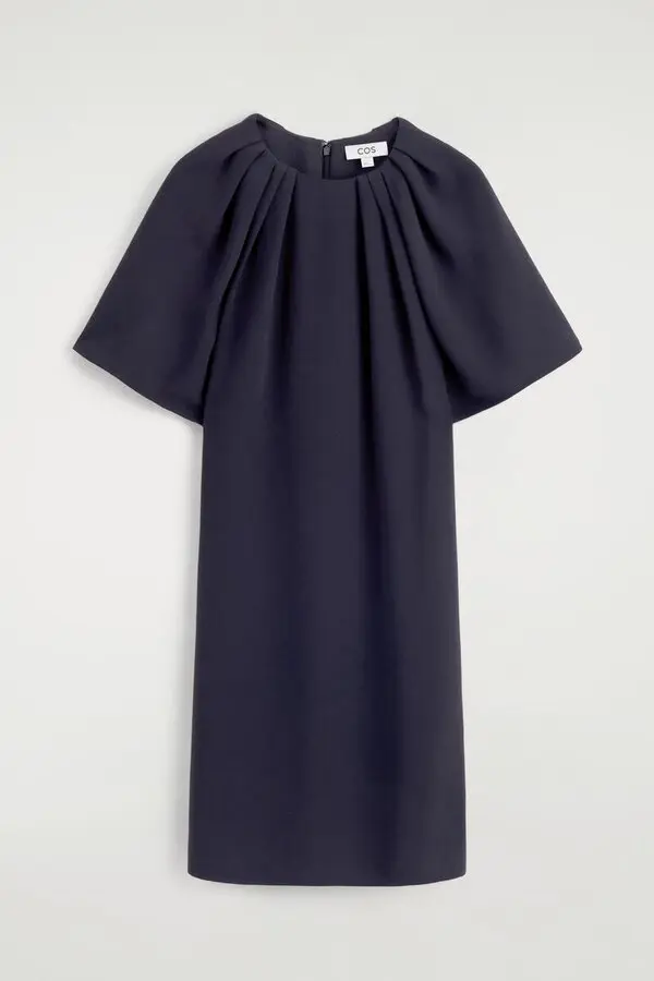 Cos Gathered Short-sleeved Mini Dress - Navy