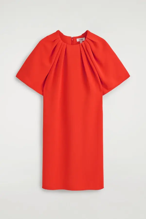 Cos Gathered Short-sleeved Mini Dress - Orange