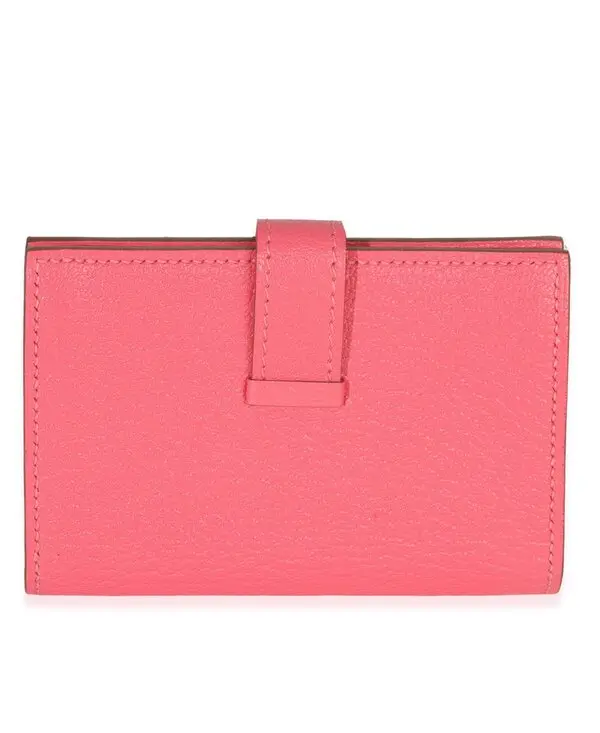 Hermès Bearn Wallet Leather Wallet - Pink