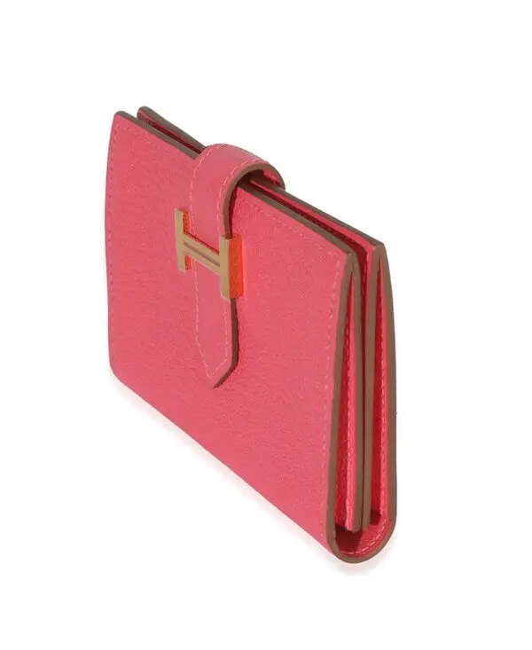 Hermès Bearn Wallet Leather Wallet - Pink