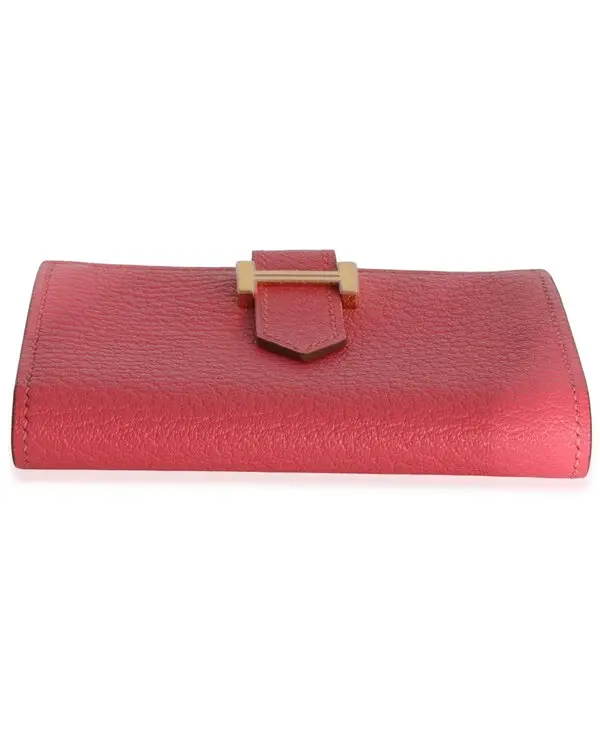 Hermès Bearn Wallet Leather Wallet - Pink