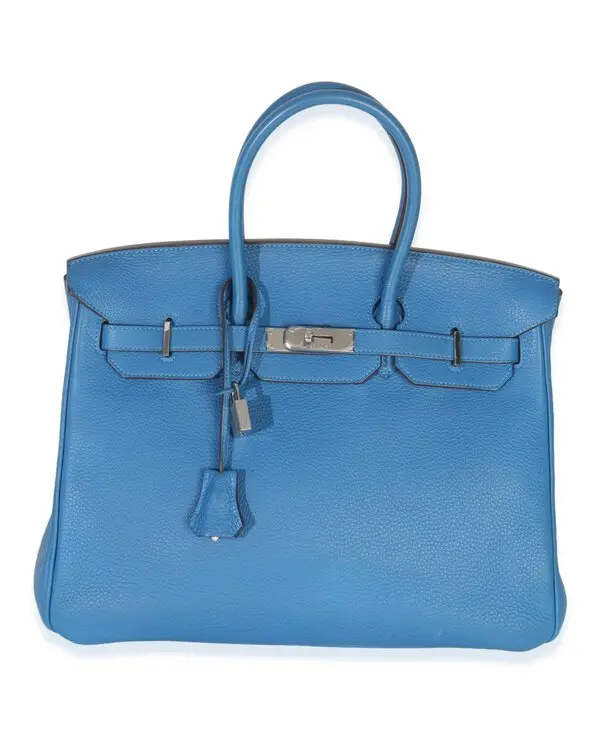 Hermès Birkin 35 Leather Handbag - Blue