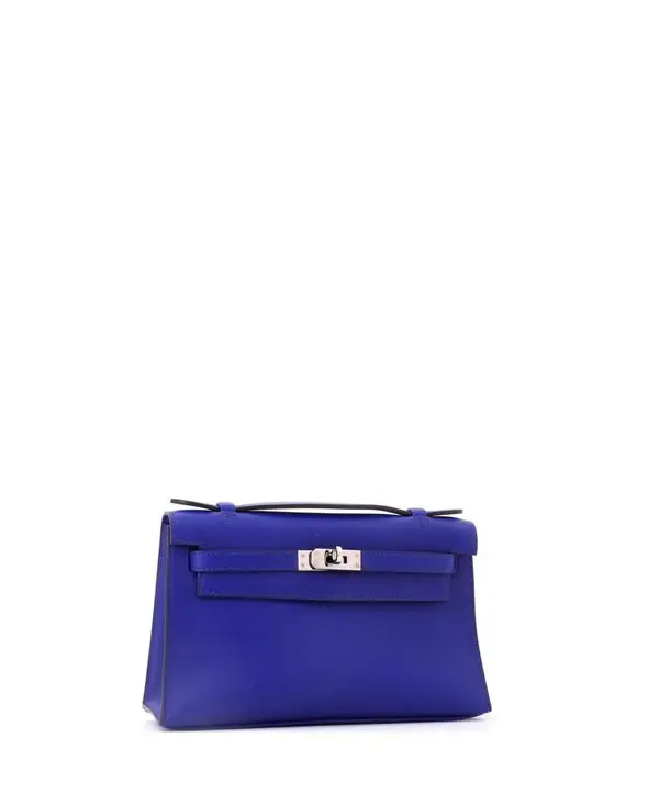 Hermès Kelly Pochette Swift - Blue