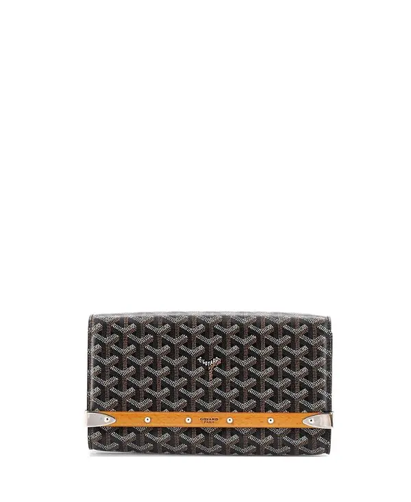 Goyard Pm Monte Carlo Clutch With Strap Coated Canvas - Black
