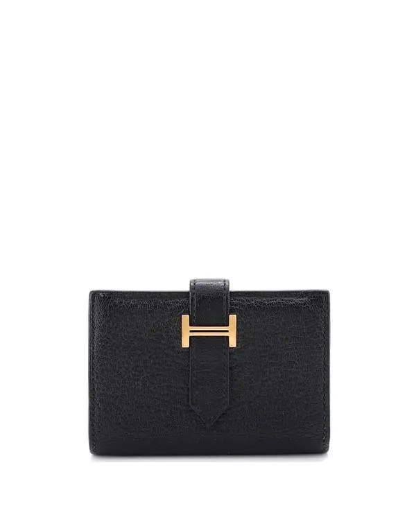 Hermès Bearn Card Case Chevre Mysore - Black