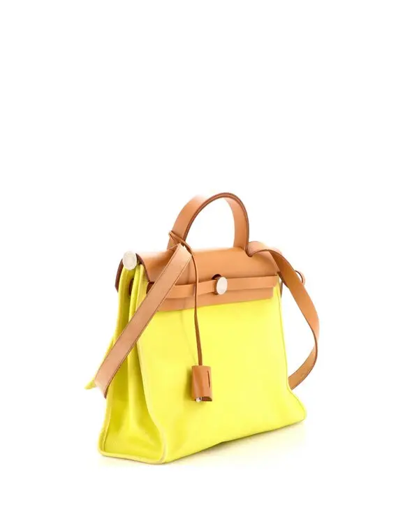 Hermès 31 Herbag Zip Berline Vache Canvas And Leather - Yellow